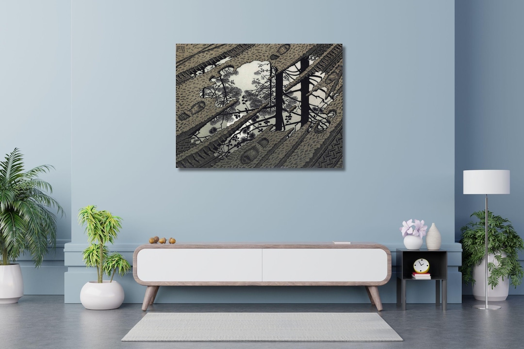 Maurits Cornelis Escher Print Puddle on Canvas,m.c. Escher Print,mc ...