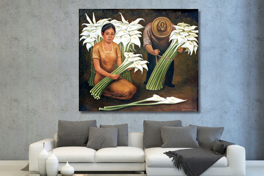 Diego Rivera Print the Flower Carrier on Canvas Wall Art,diego Rivera ...