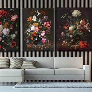 Set of 3 Jan Davidsz.de Heem, Vase of Flowers( 1660) Art Print on ...
