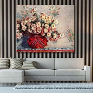 Claude Monet Flowers in a Vase Print on Canvas,claude Monet Painting ...