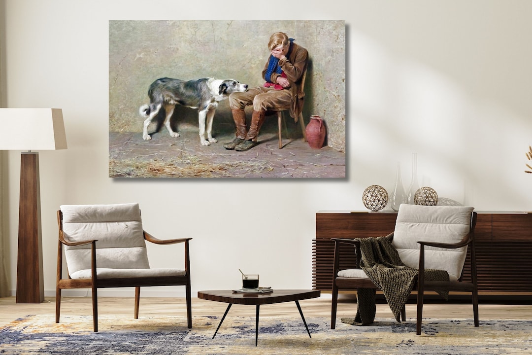 Briton Riviere Fidelity (1869) Print Poster, Briton Riviere Wall Art ...