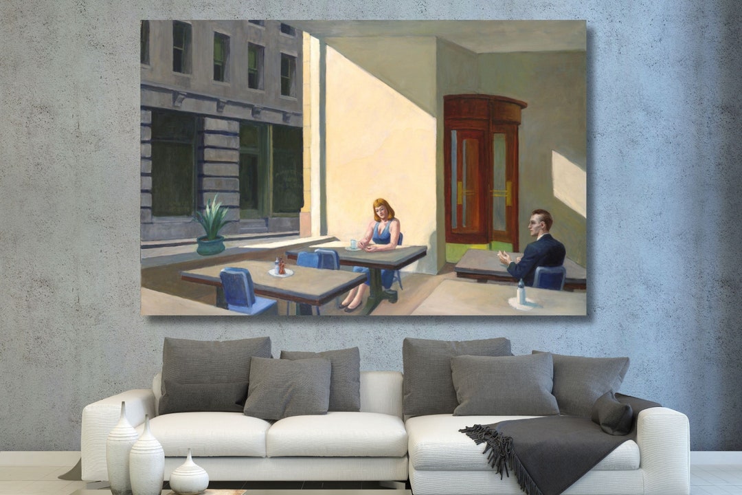 Edward Hopper Print Sunlight in a Cafeteria(1958) on Canvas,edward ...