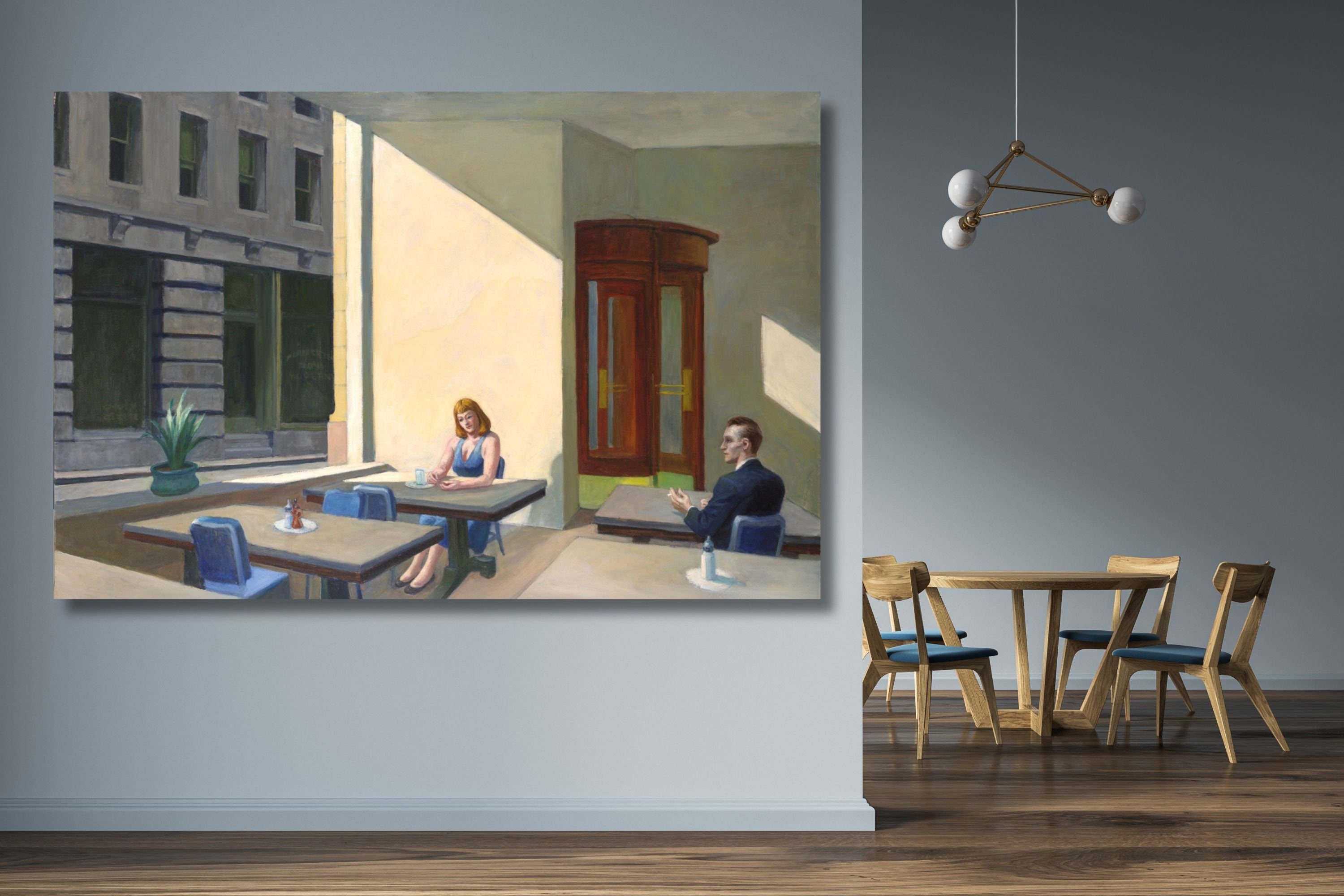 Edward Hopper Print Sunlight in a Cafeteria1958 on Canvas,edward Hopper ...