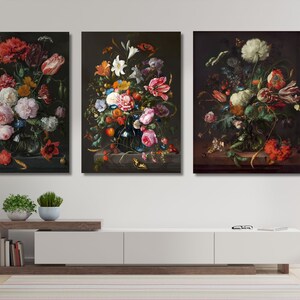 Set of 3 Jan Davidsz.de Heem, Vase of Flowers( 1660) Art Print on ...