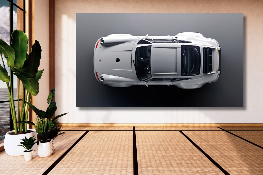 White Porsche Wall Art Canvas,porsche Wall Art,living Room Decor ...