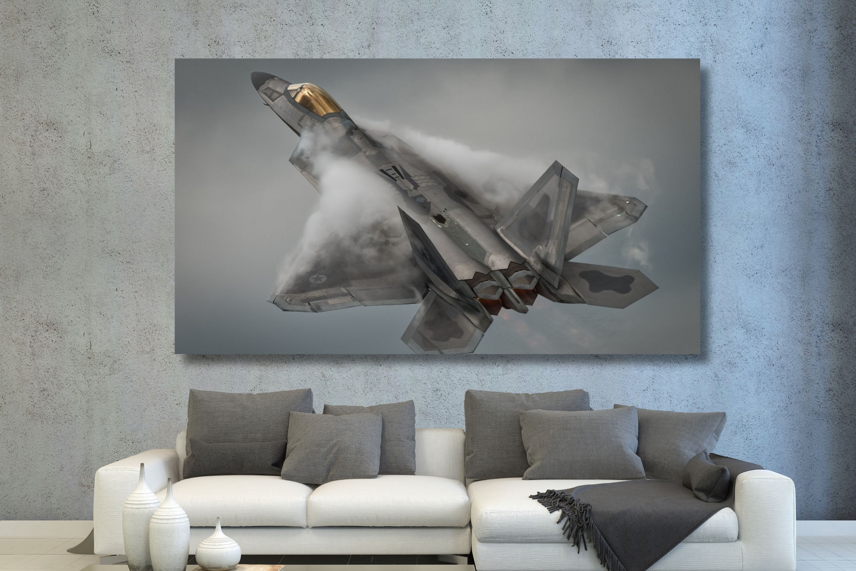 F-22 Raptor Military Fighter Print on Canvas,fighter Jets Wall Art,gift ...