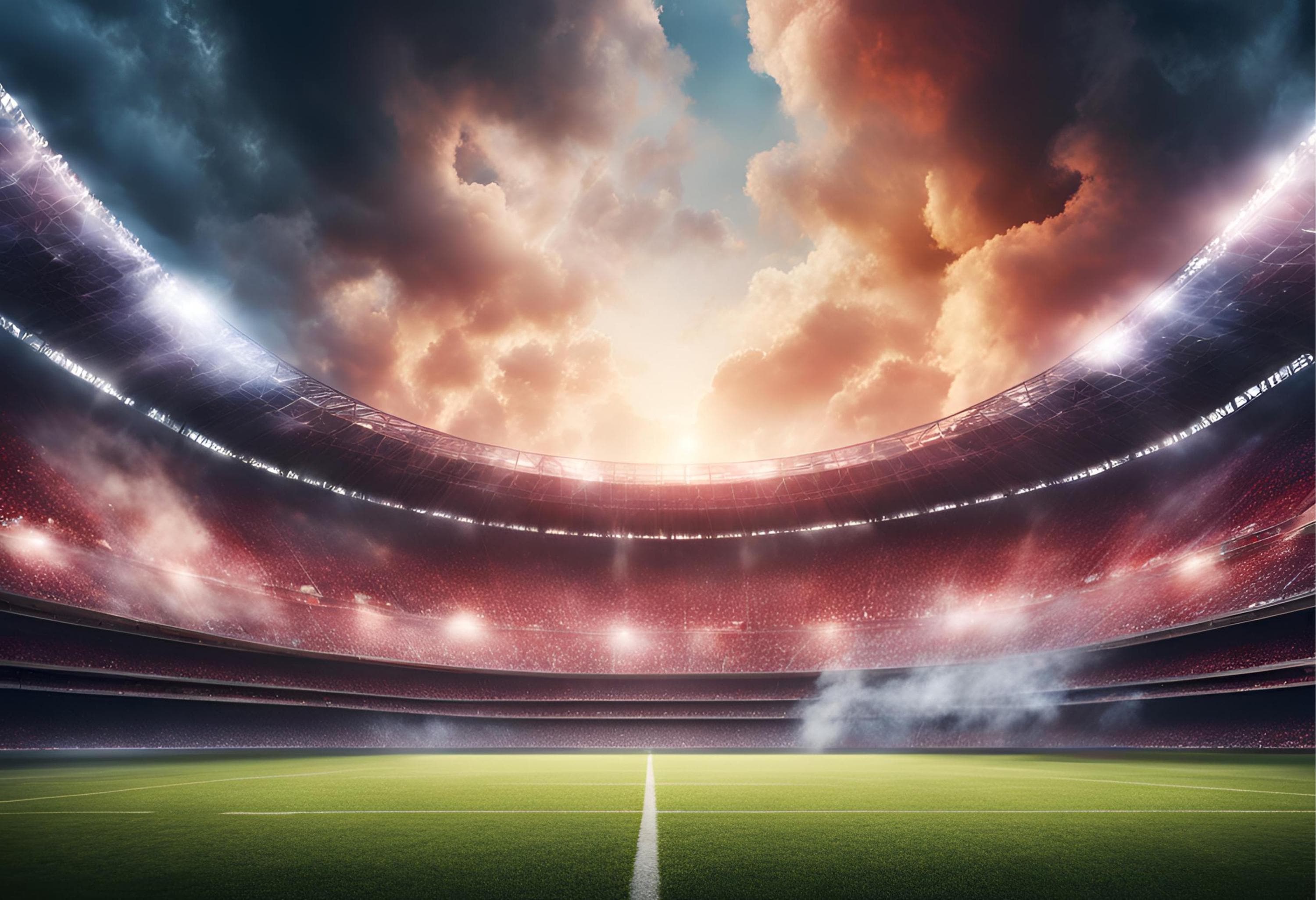 Football Stadium Backdrop: Sports Field With Smoke and Lights (digital ...