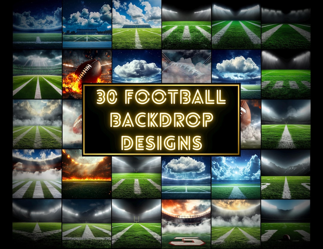 Football Field Backdrops Bundle of 30 - Photography | Football ...