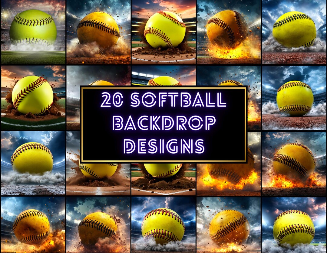 Softball Backdrop Bundle of 20 - Photography Backdrop | Softball ...