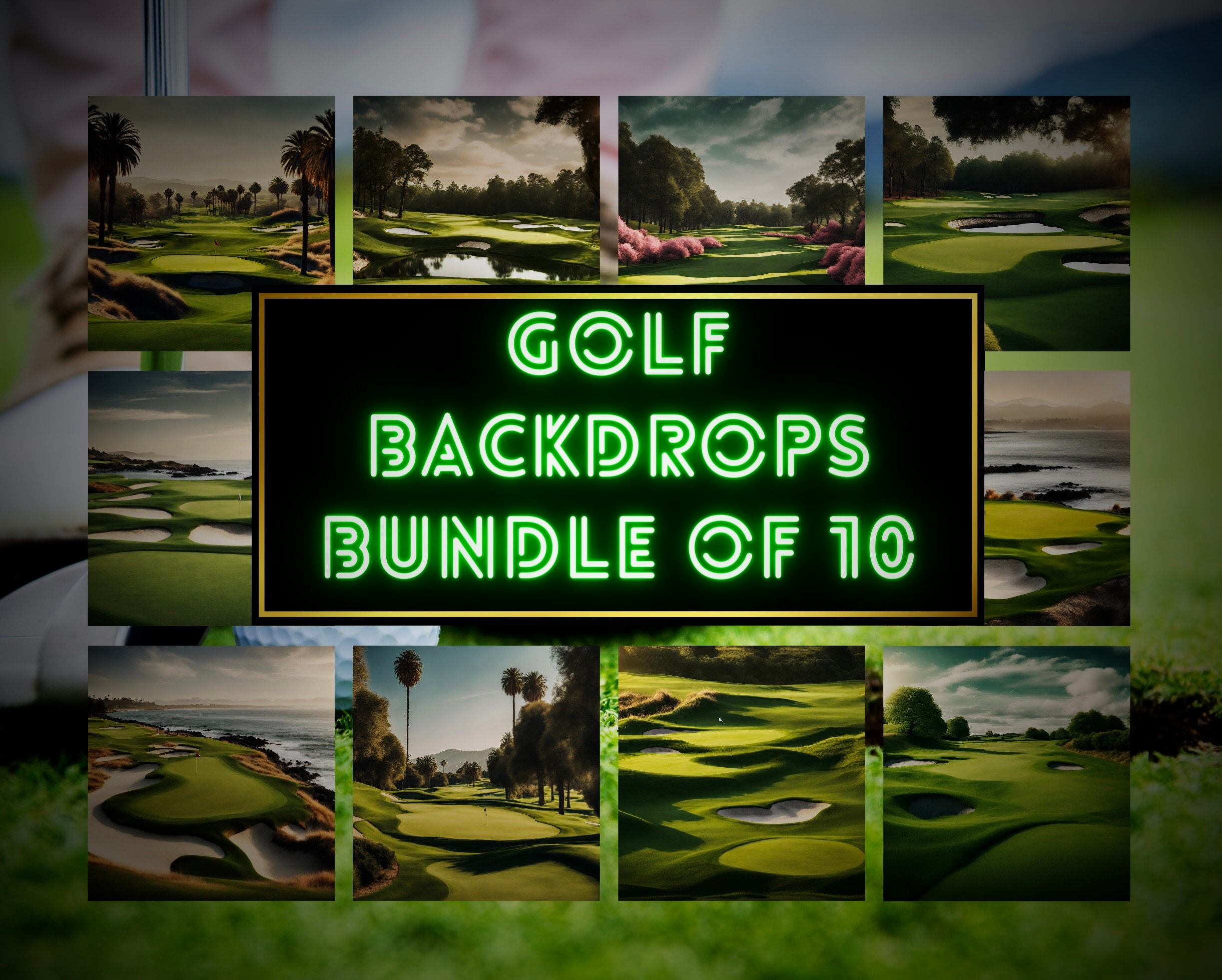 Golf Photoshop Backdrop Bundle Digital Background for Golf Players ...