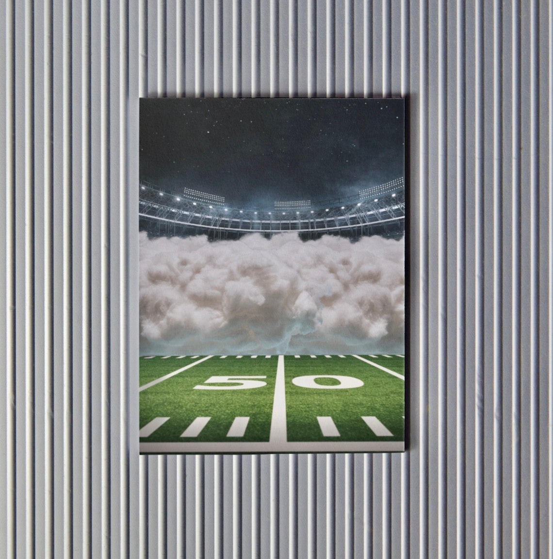 Illuminated Football Stadium Dynamic Field Backdrop With Smoke and ...