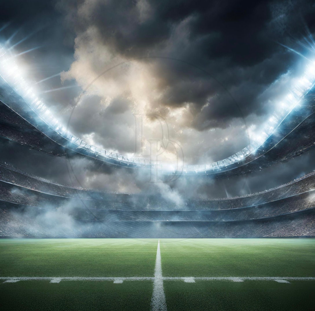 Football Field Backgrounds With Smoke and Lights, Football Backdrops ...