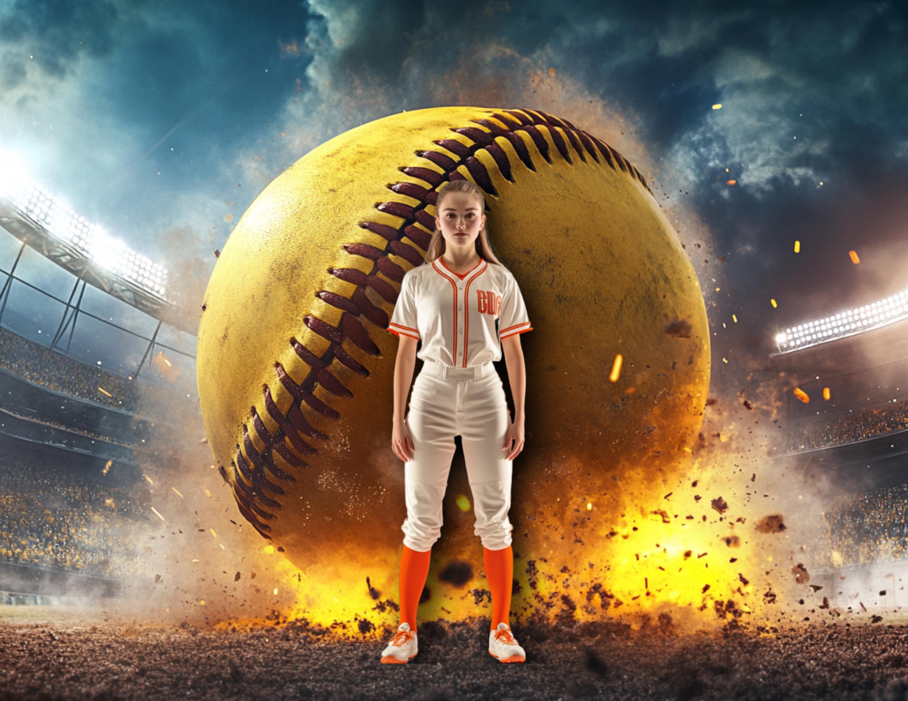 Softball Photography Backdrop: Sports PNG Background (digital Download ...