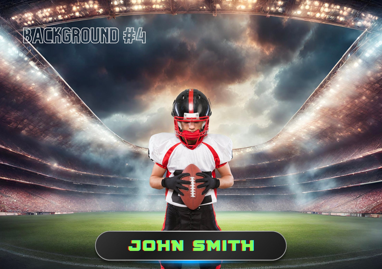 Football Field Add Your Own Custom Football Player, Background Stadium ...