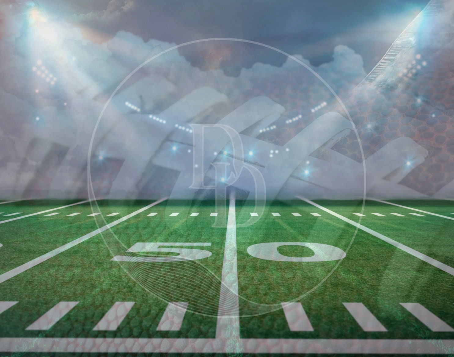 Football Field Backdrop With Lights and Smoke, Football PNG, Football ...