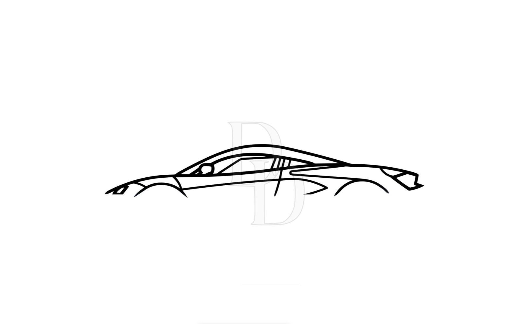 Supercar Sports Car Outline SVG Vector Cutting File and Clip Art ...