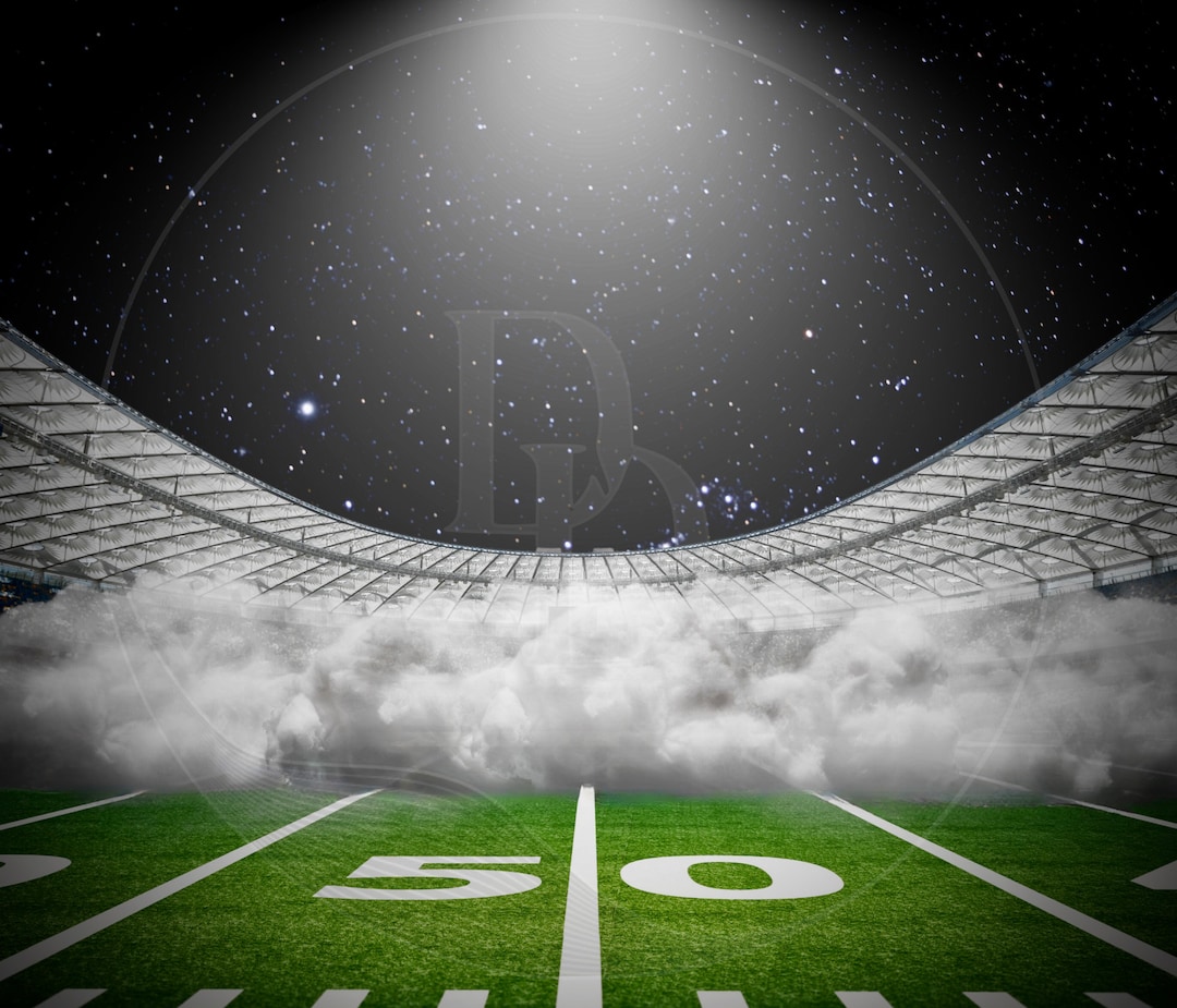 Football Field Background With Smoke and Lights, Dramatic Football PNG ...