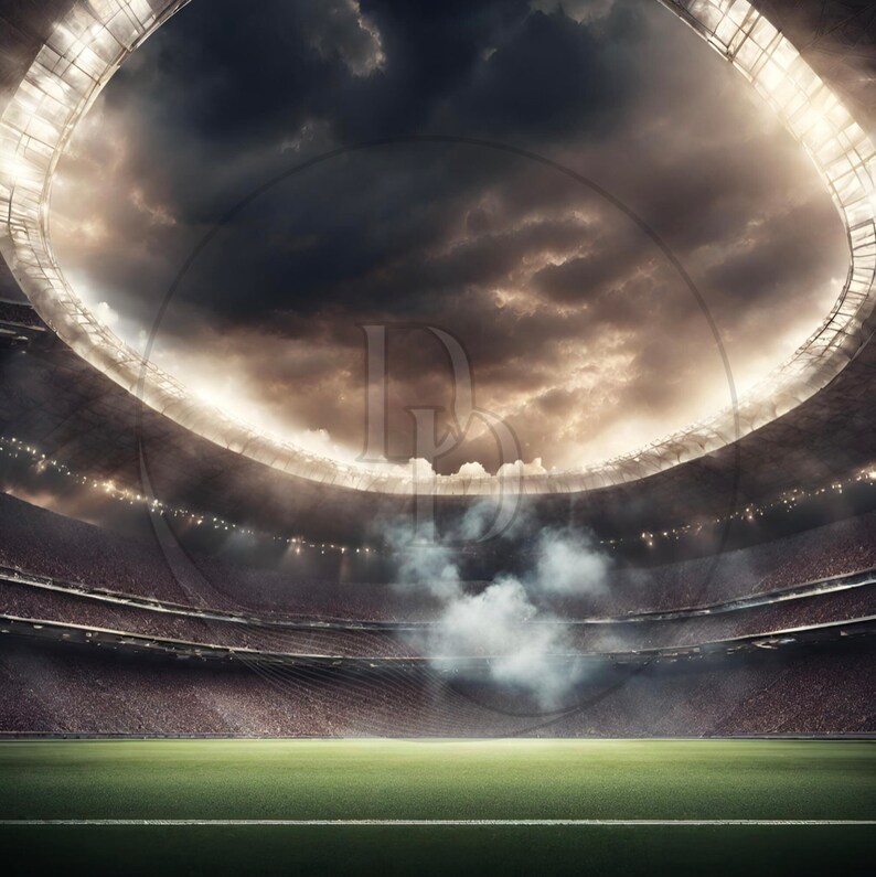 Football Stadium Backdrop: Smoke and Lights Image Set (digital Download ...