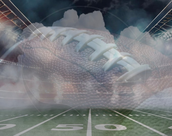 Football Field Background With Smoke and Lights, Football Backdrop ...