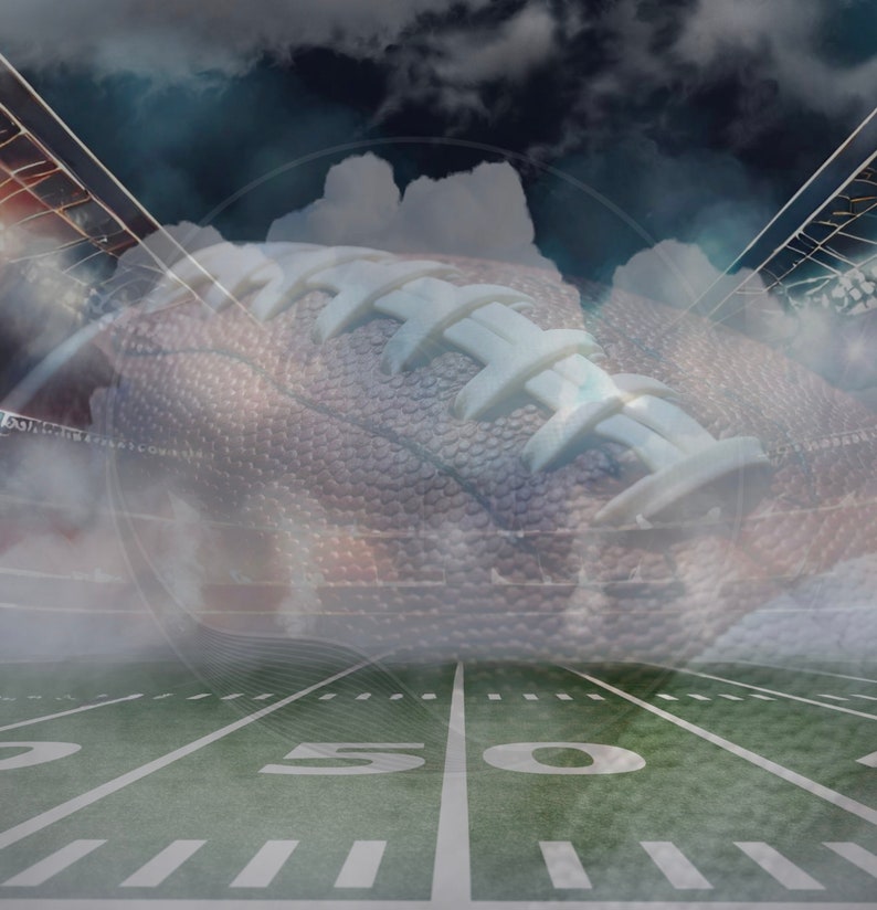 Football Field Background With Smoke and Lights, Football Backdrop ...