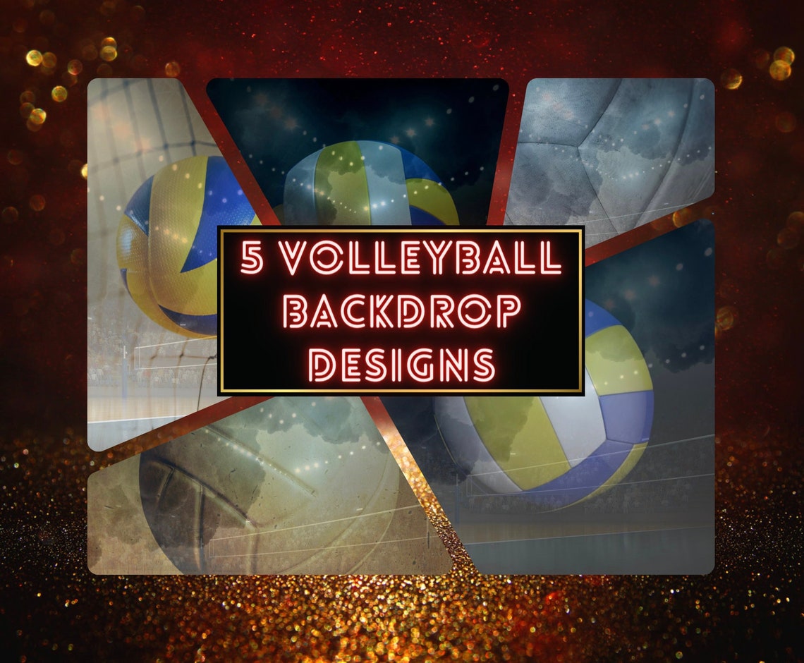 Volleyball Backdrop Bundle of 5, Designs for Sublimation, Tumbler ...