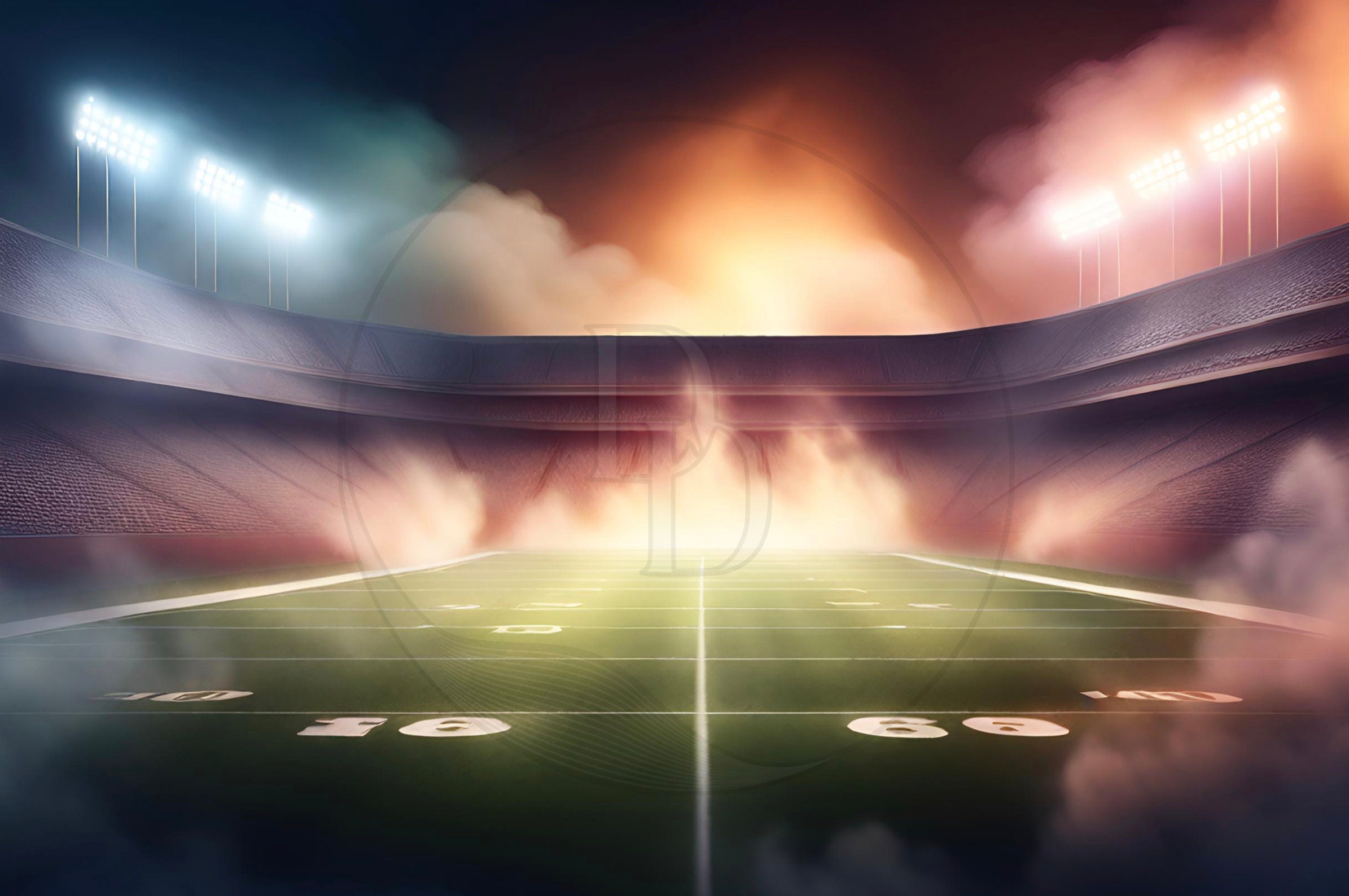 Football Field Background Image, Football Backdrop With Lights ...