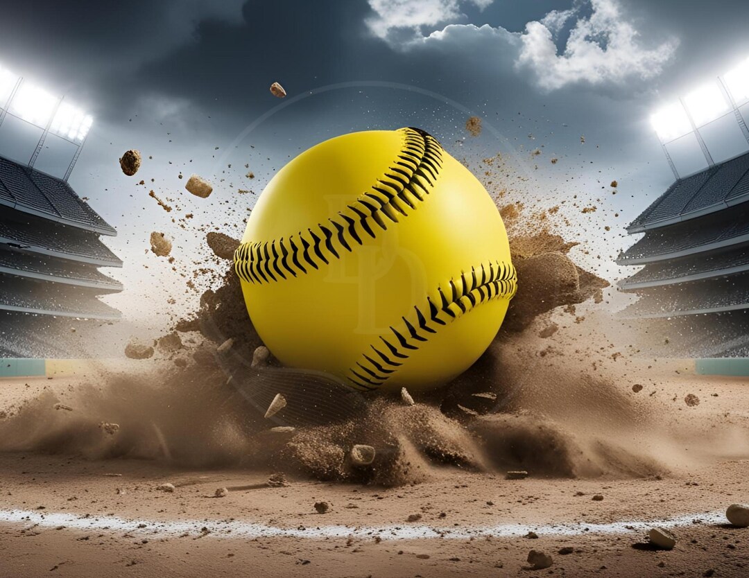 Softball Photoshop Digital Backdrop PNG Download Design | Instant ...