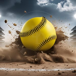 Softball Photoshop Digital Backdrop PNG Download Design | Instant ...