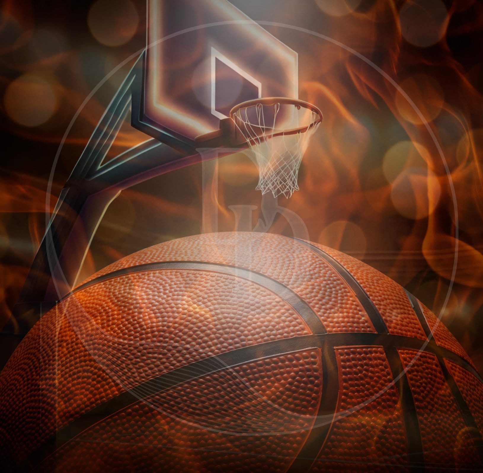 Basketball Flames Backdrop Photography Basketball Background Photoshop ...