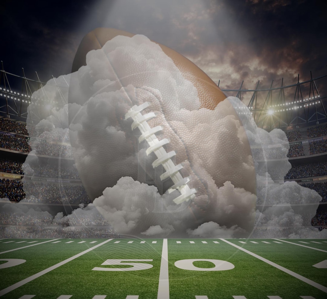 Football Sports Field Background With Smoke and Lights, Football ...