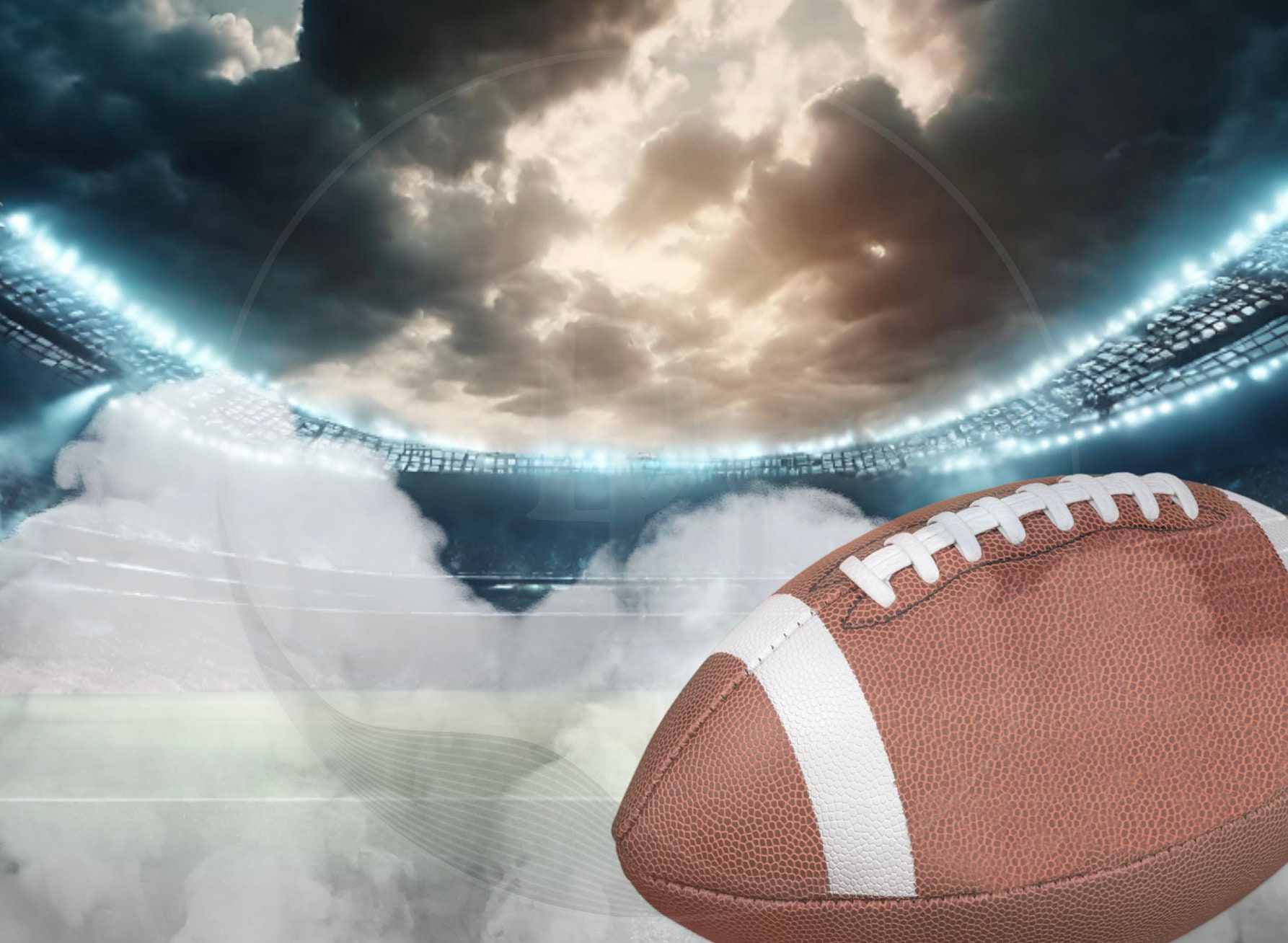 Football Field Backdrop PNG With Smoke and Lights, Football Backdrop ...