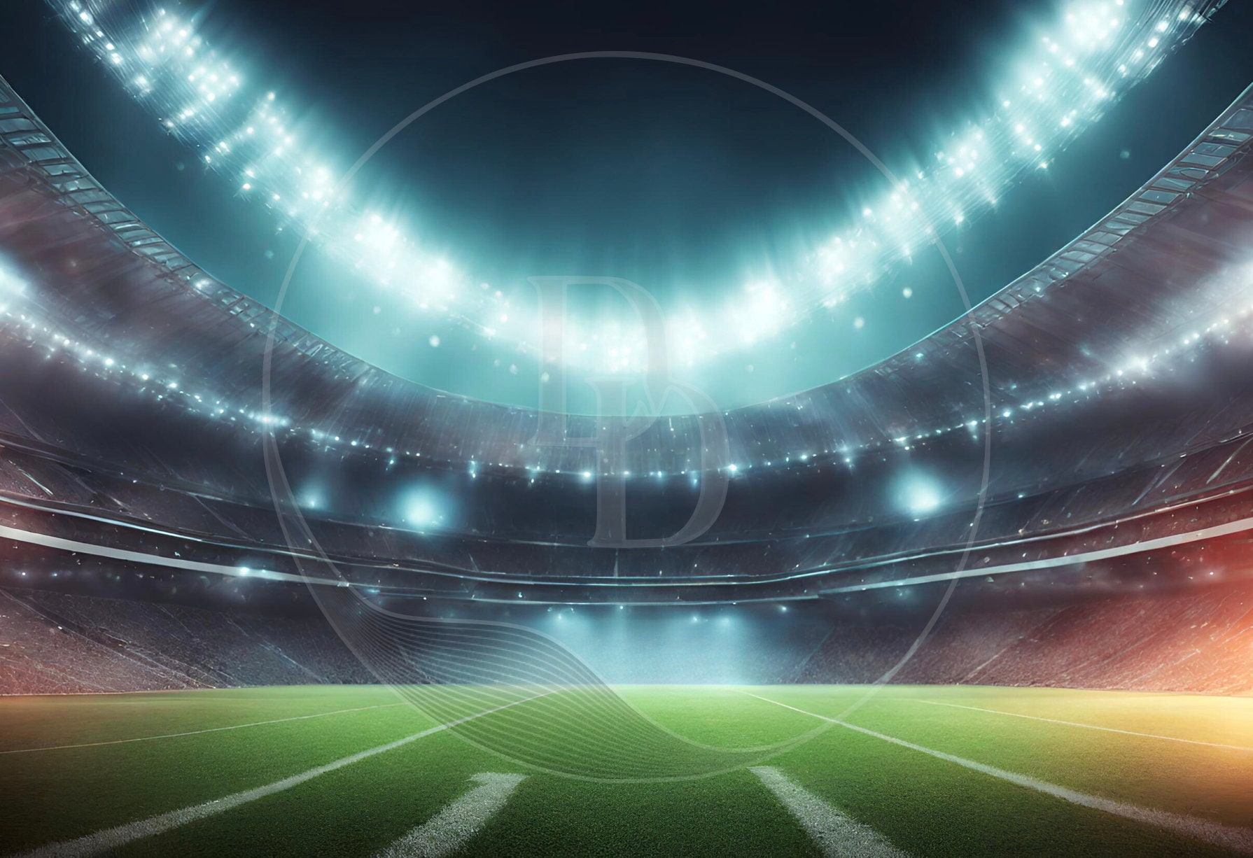 Football Field Dramatic Background, Colorful Football Stadium Backdrop ...