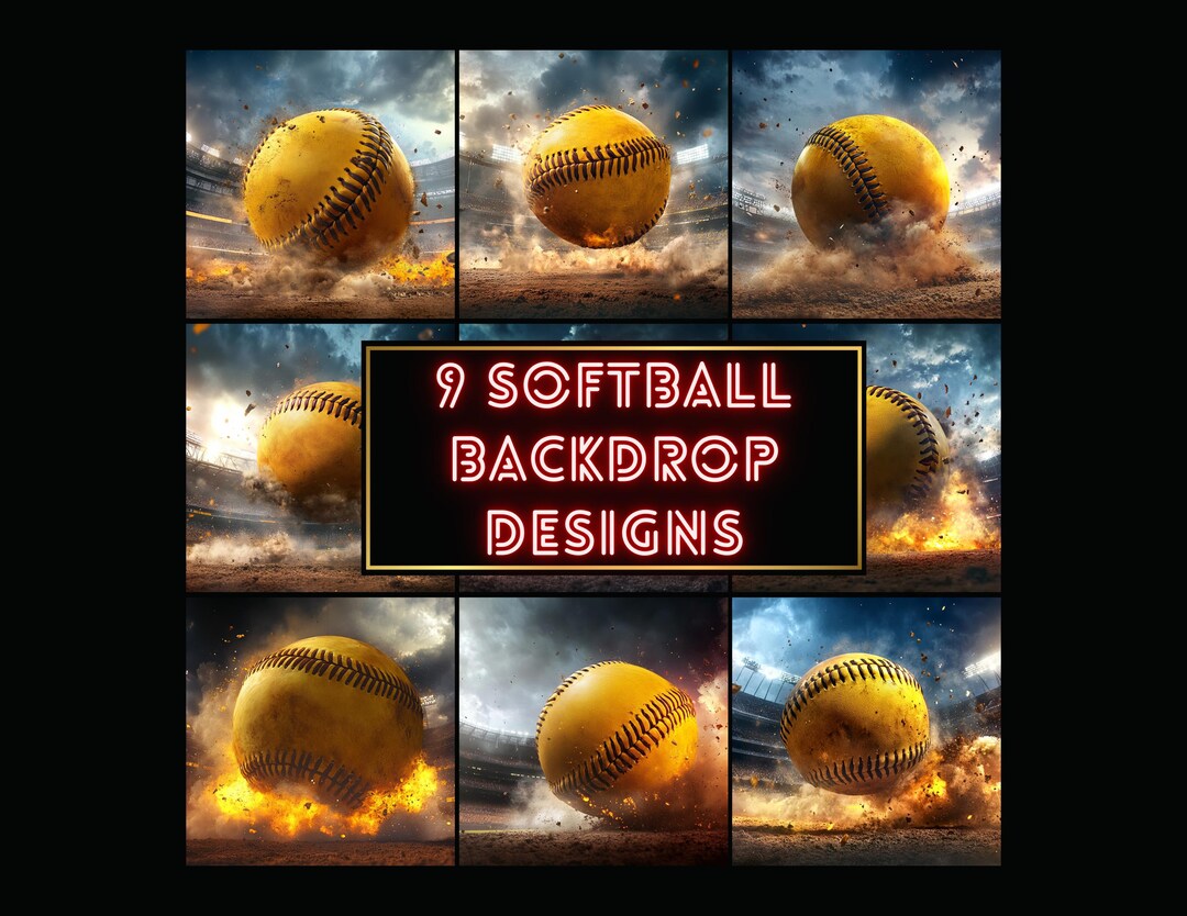 Softball Backdrops Bundle of 9 - Photography | Baseball Background ...