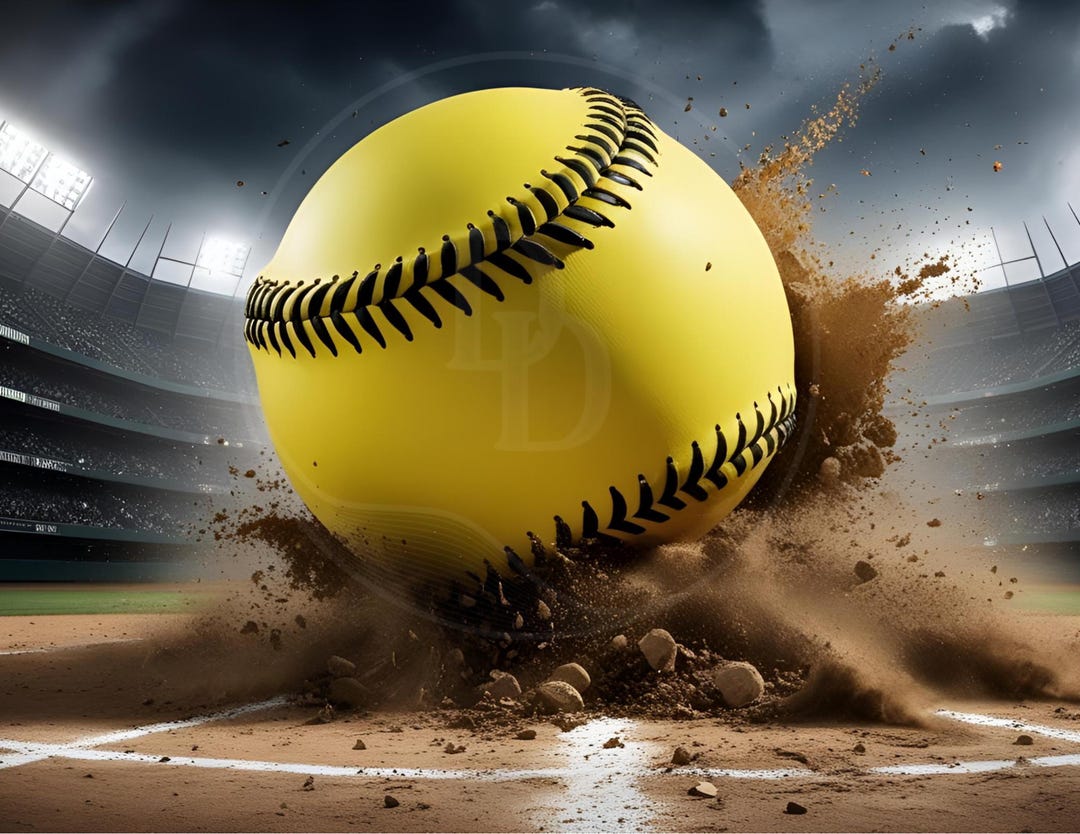 Softball Digital Backdrop Design PNG | Instant Digital Softball ...