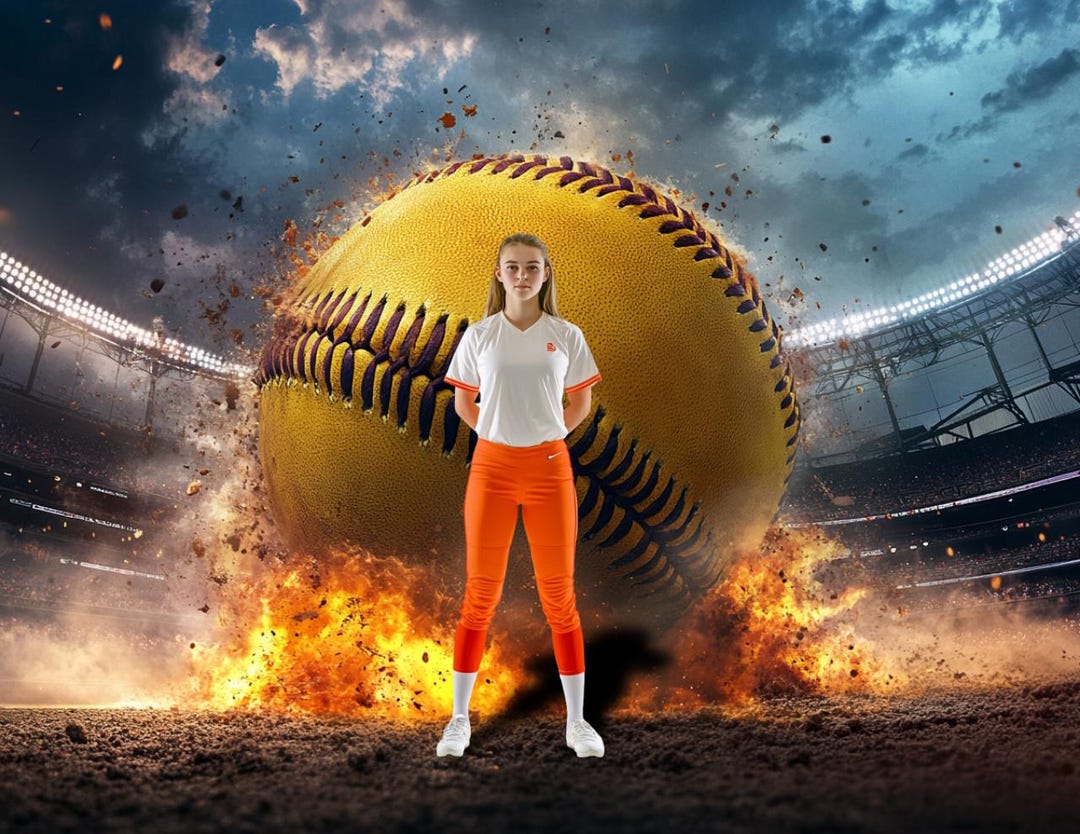 Softball Photo Backdrop PNG: Sports Photography Design (digital PNG) - Etsy