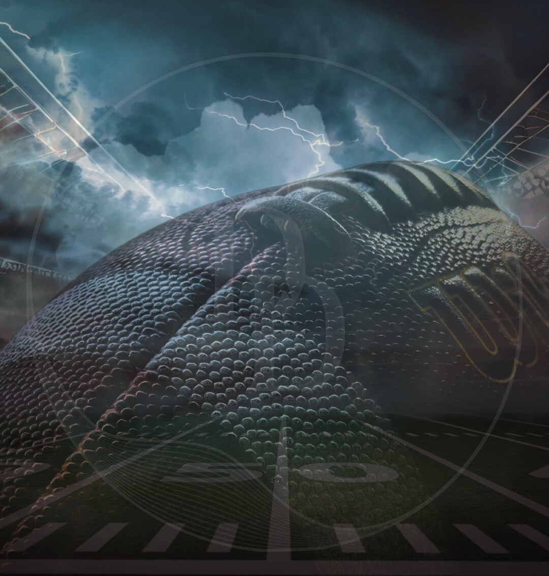 Football Field Background With Smoke and Lightning, Football Backdrop ...