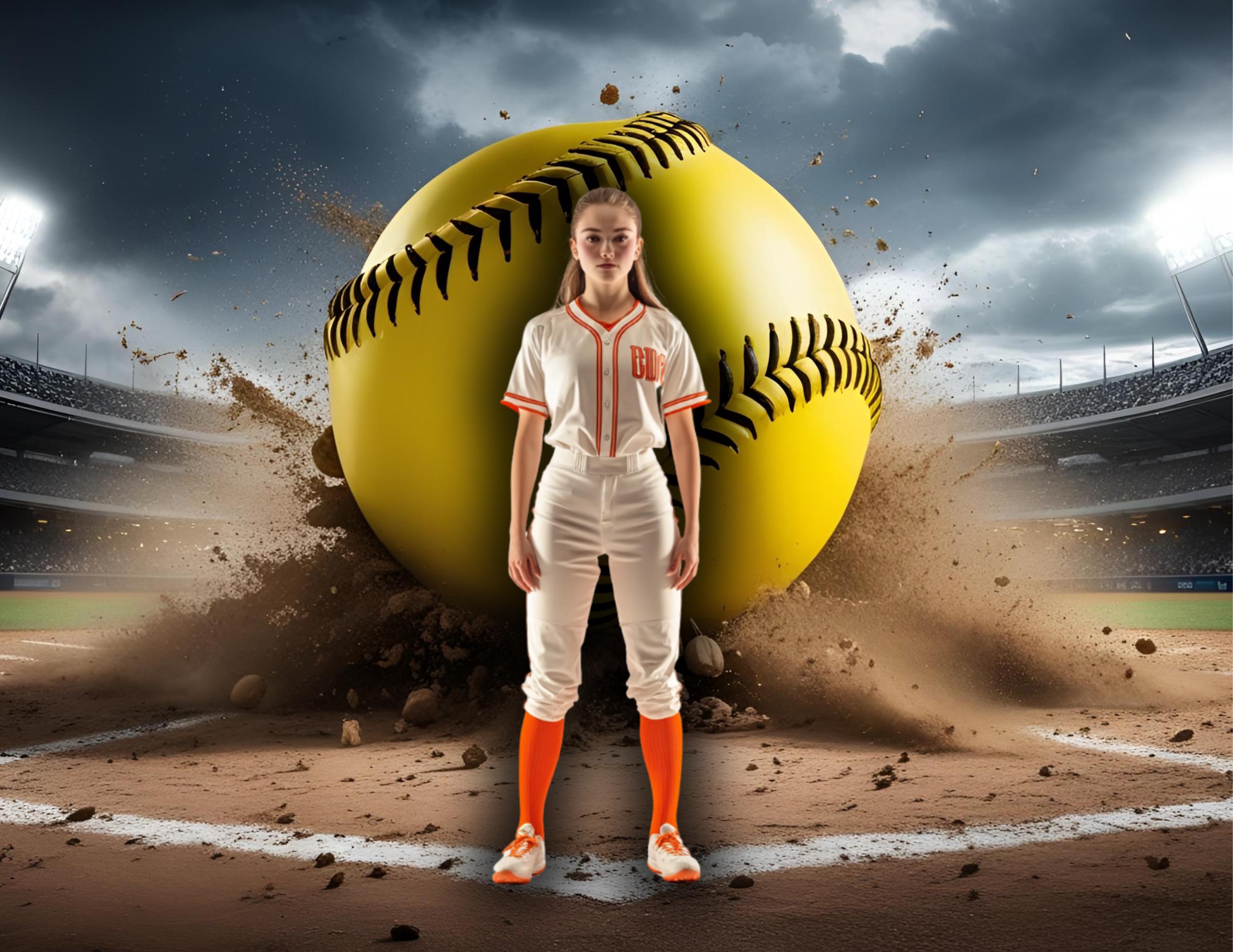 Softball Digital Backdrop Design PNG | Instant Digital Download - Etsy