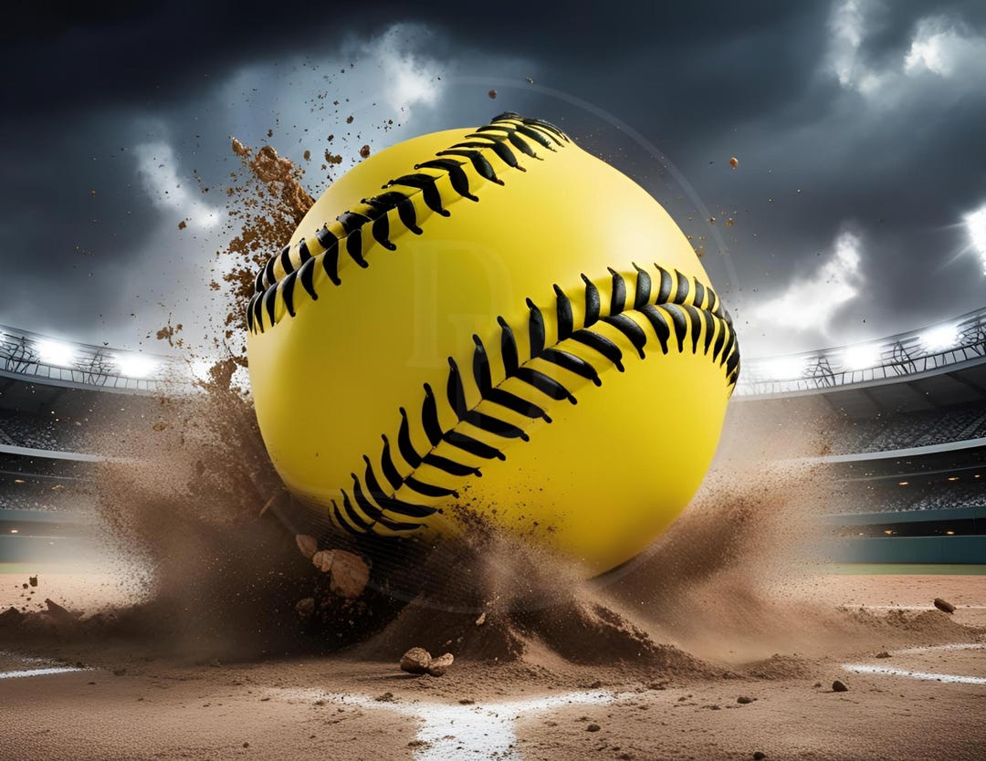 Softball Photoshop Digital Backdrop PNG Download | Instant Sports ...