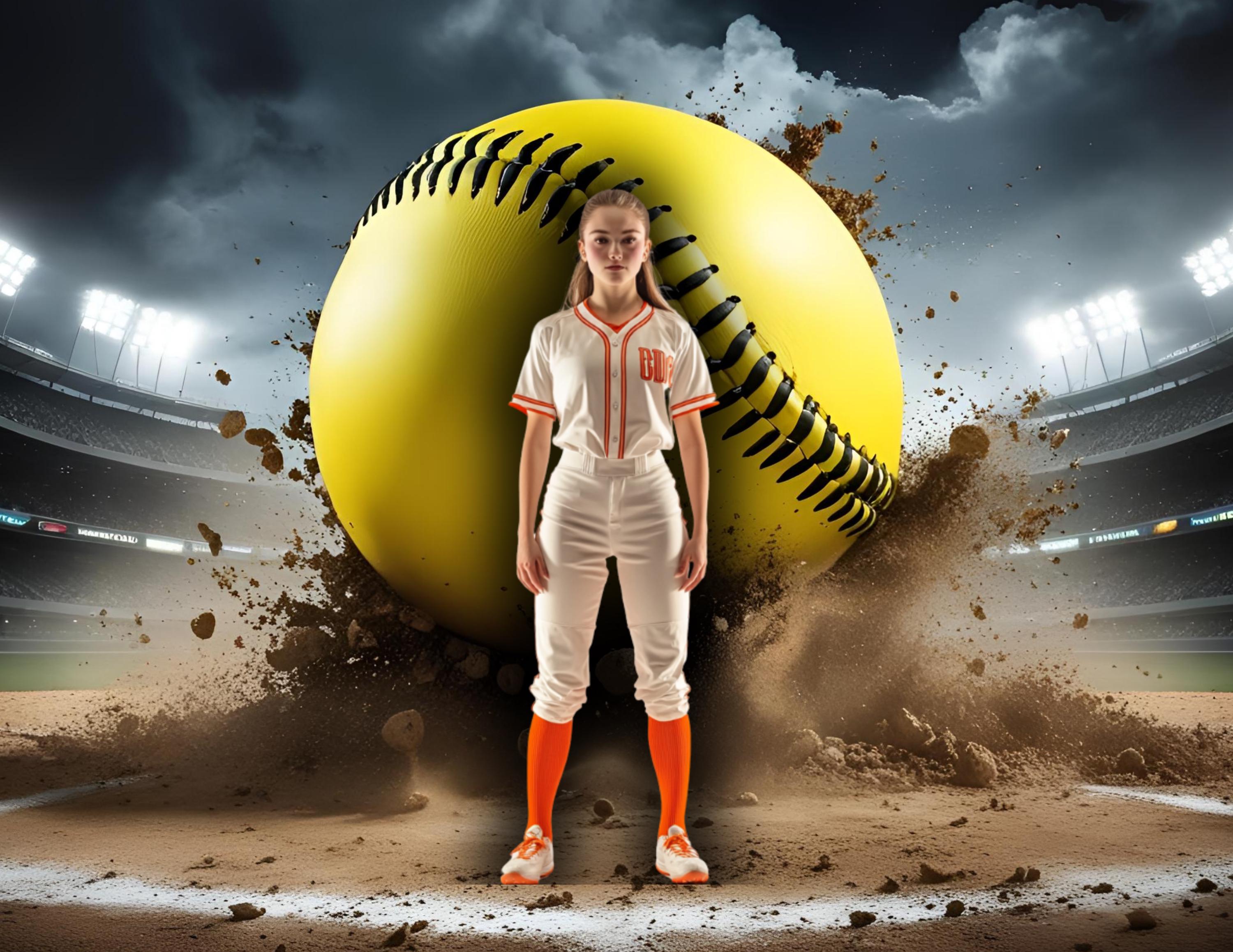 Softball Digital Backdrop Design | Instant Digital Download PNG - Etsy