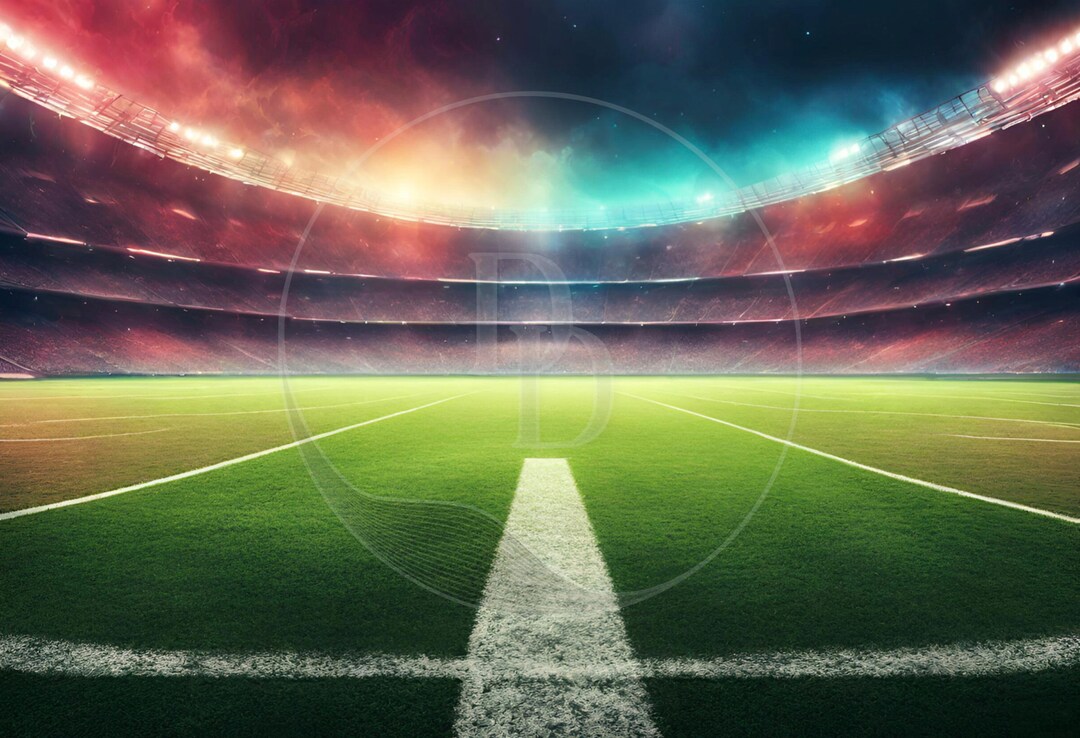 Football Stadium and Field Background, Dramatic Football Field Backdrop ...