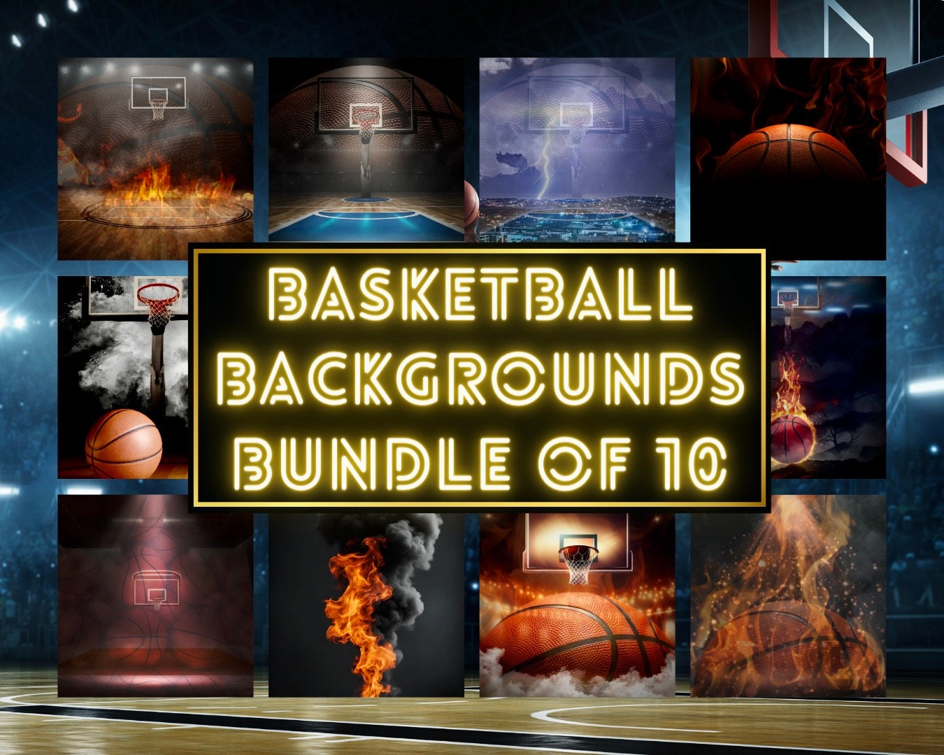 10 Basketball Backdrops Bundle Photography Basketball Background ...