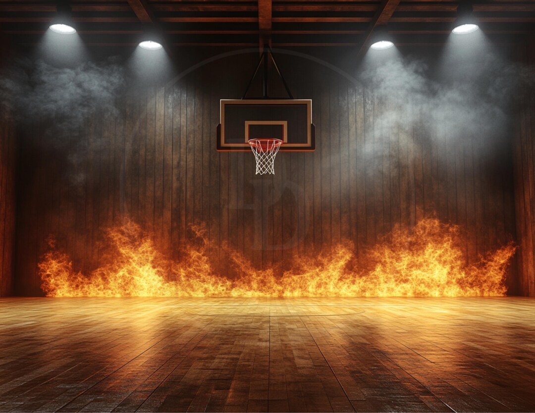 Basketball Court Flames Backdrop - Photography | Basketball PNG ...