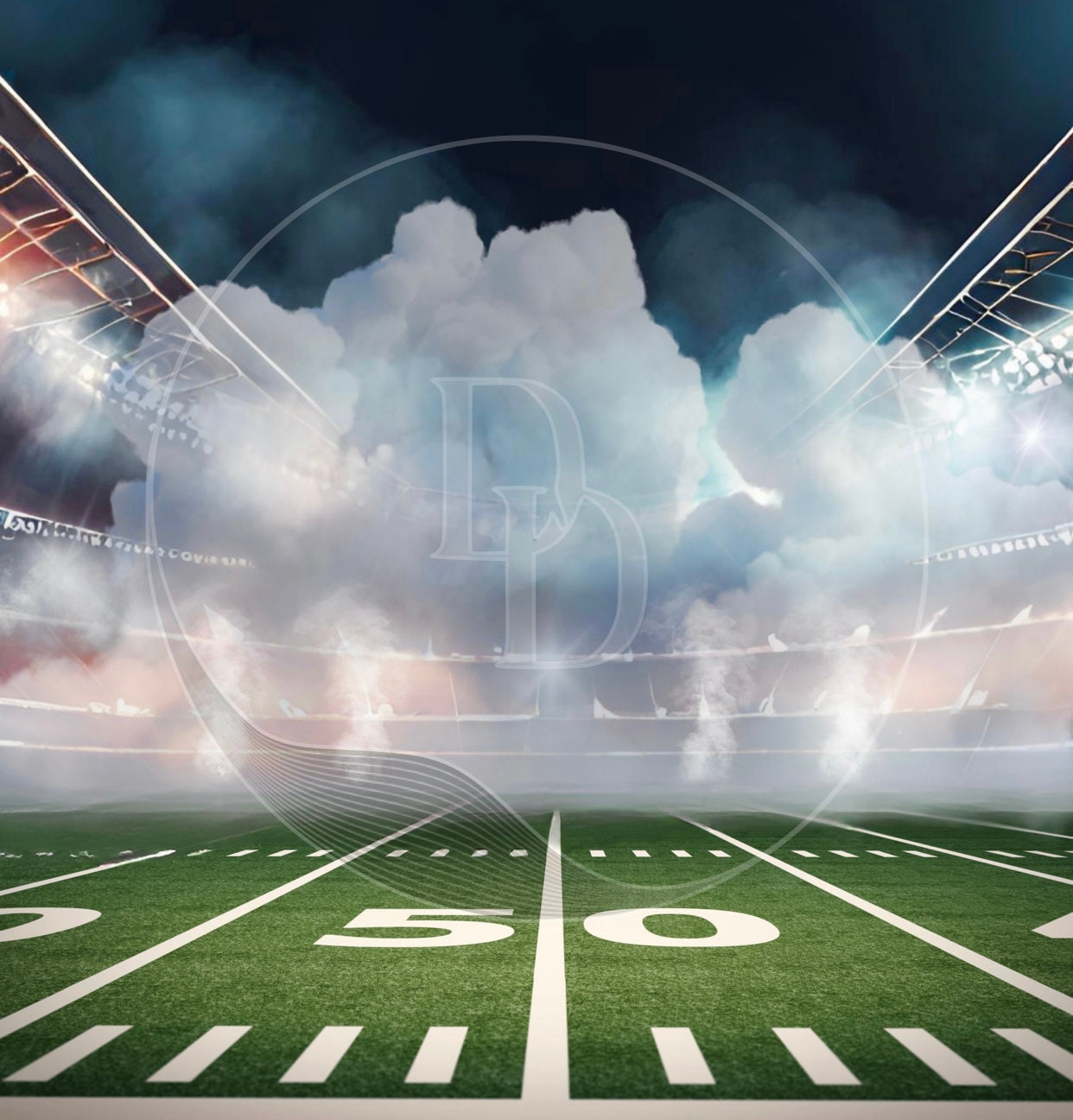 Football Field Backgrounds: Stadium Banner With Smoke (digital Download ...