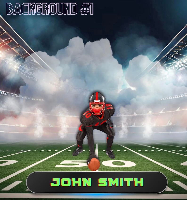 Football Field Add Your Own Custom Football Player, Background Stadium ...