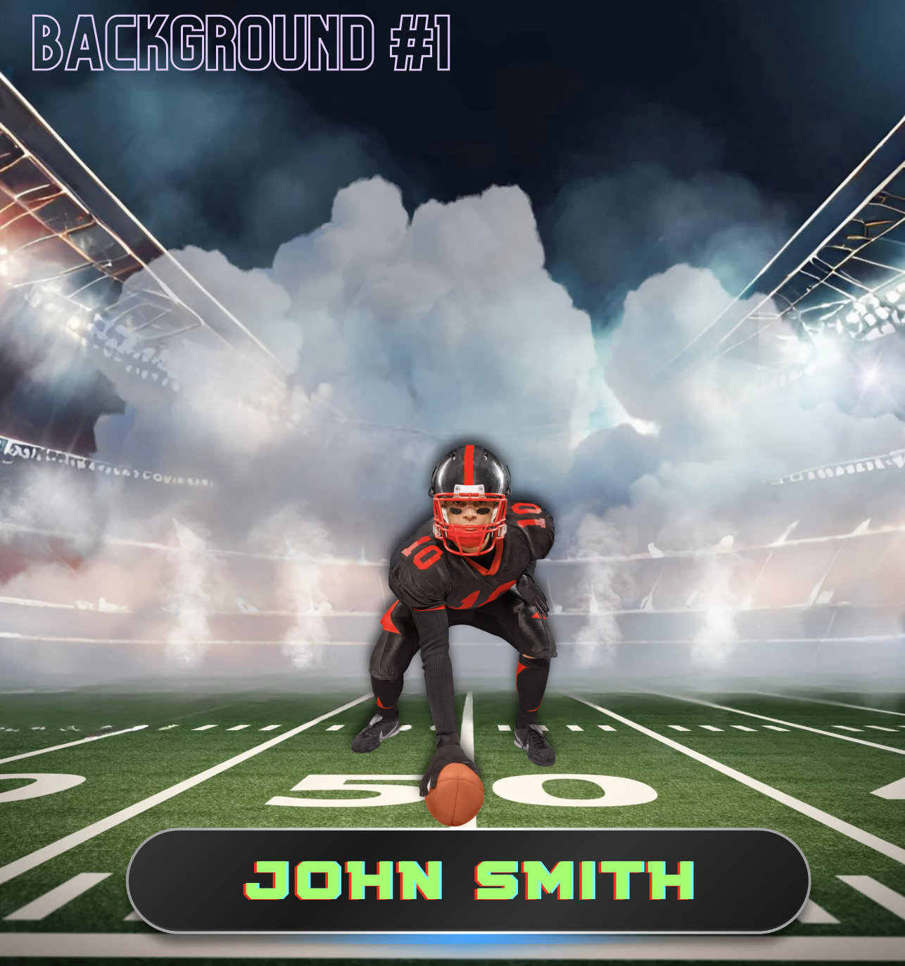Football Field Add Your Own Custom Football Player, Background Stadium ...