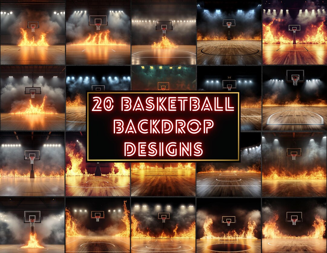 Basketball Court Photo Backdrops: Sports Photography Bundle (pngs) - Etsy