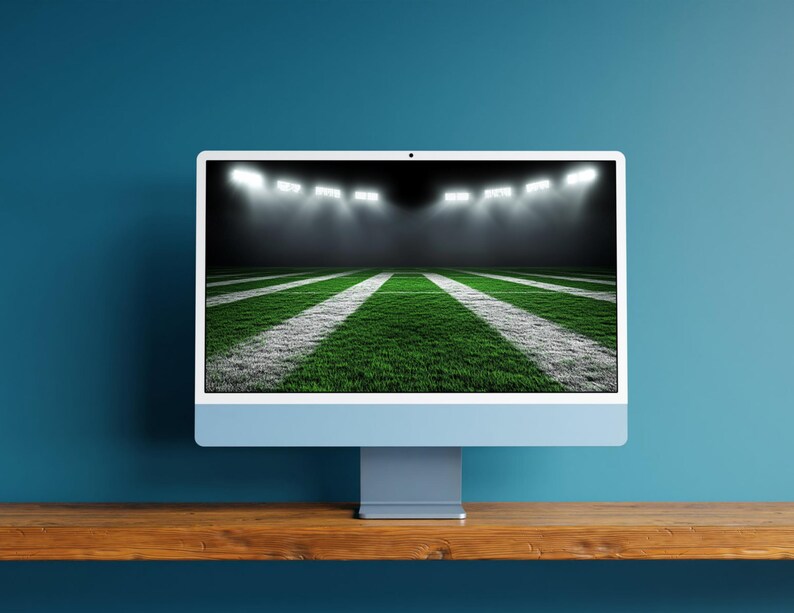 Football Field Digital Backdrop: Stadium Lights, Smoke Effect (digital ...