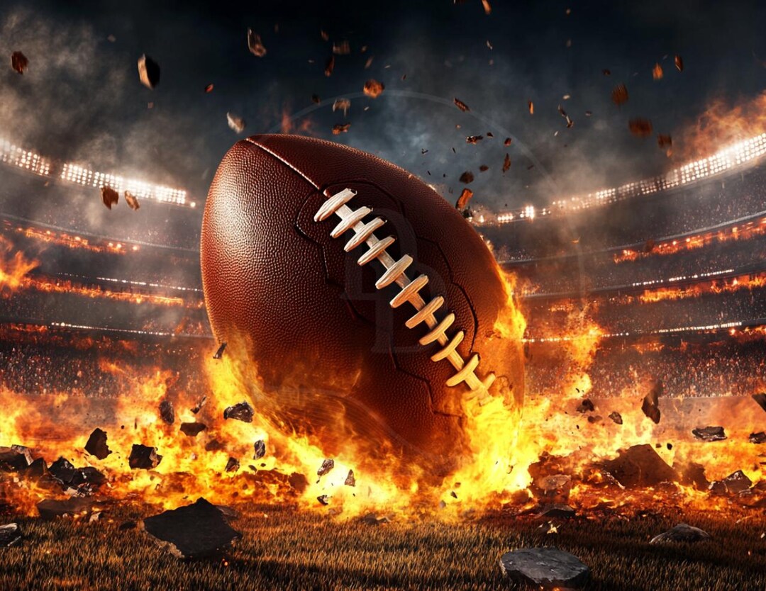 Football Flames Backdrop Stadium Background With Smoke and Lights ...