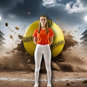 Softball Photoshop Digital Backdrop PNG Download Design | Instant ...