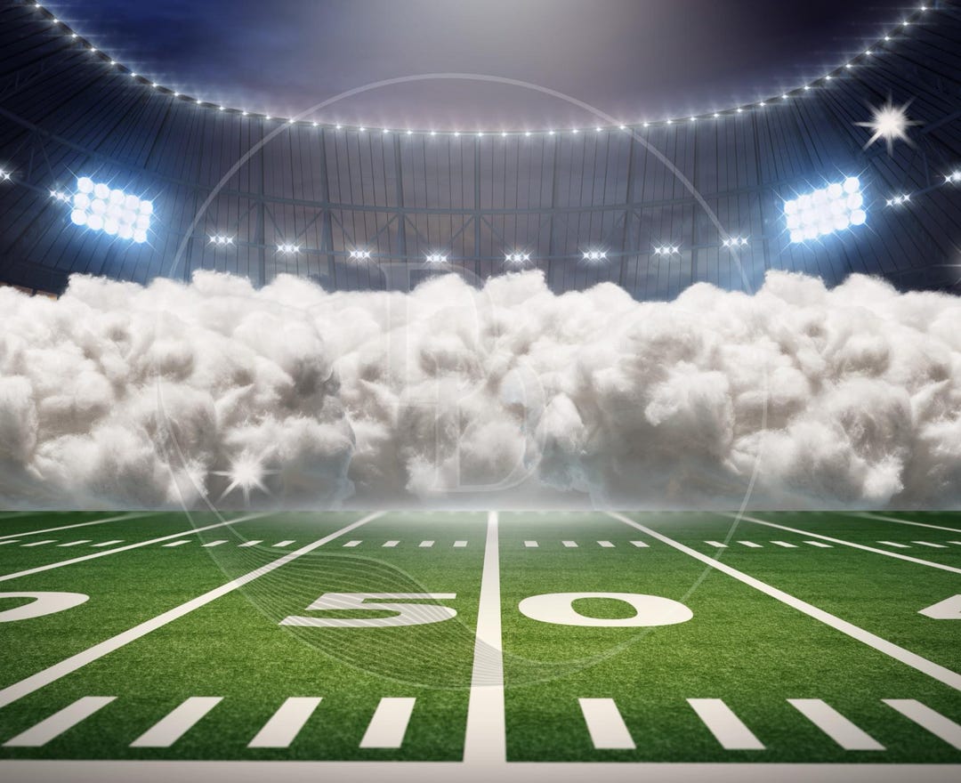 Football Stadium Backdrop: Sports Field With Smoke (digital Download ...